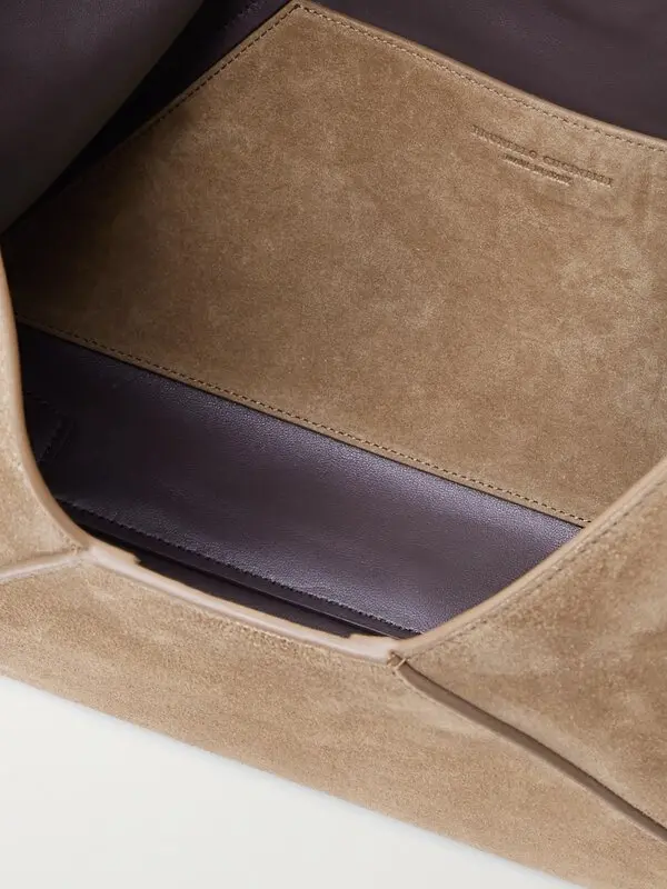Brunello Cucinelli Leather-trimmed Suede Tote
