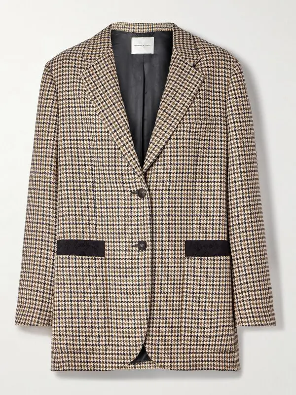 Veronica De Piante Sebastian Houndstooth Wool Blazer - Brown