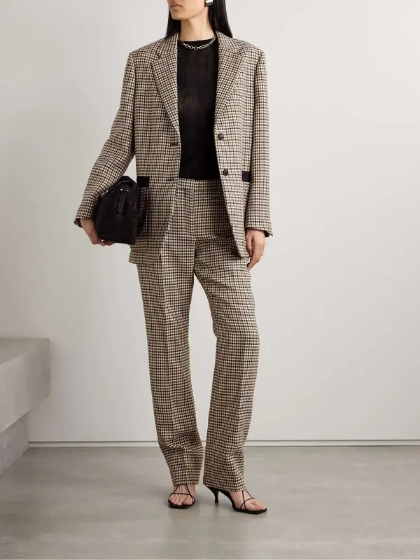 Veronica De Piante Sebastian Houndstooth Wool Blazer - Brown