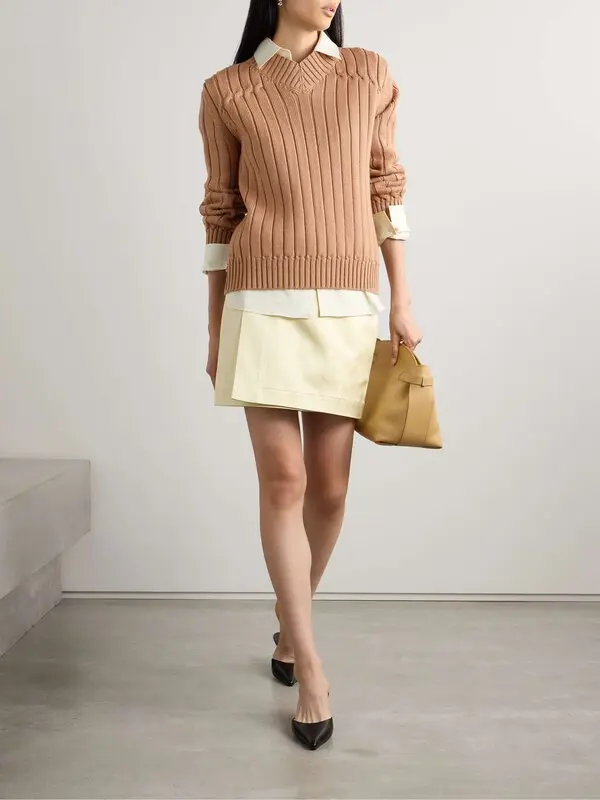 Veronica De Piante Lola Ribbed Wool Sweater - Beige