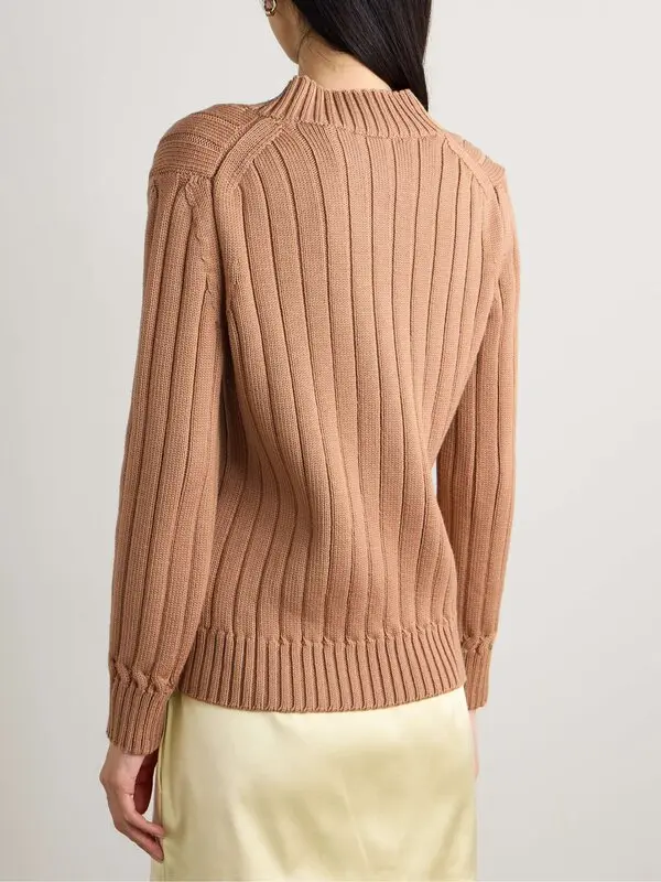 Veronica De Piante Lola Ribbed Wool Sweater - Beige
