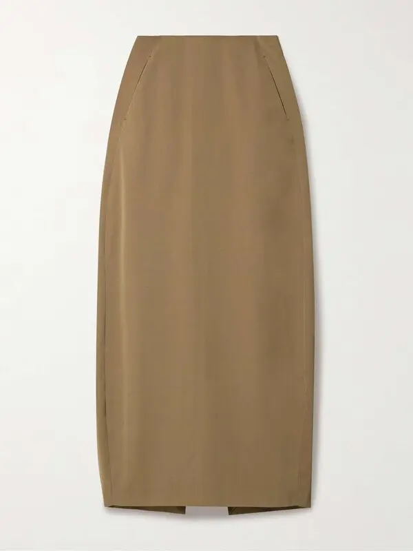 Khaite Lauson Twill Maxi Skirt