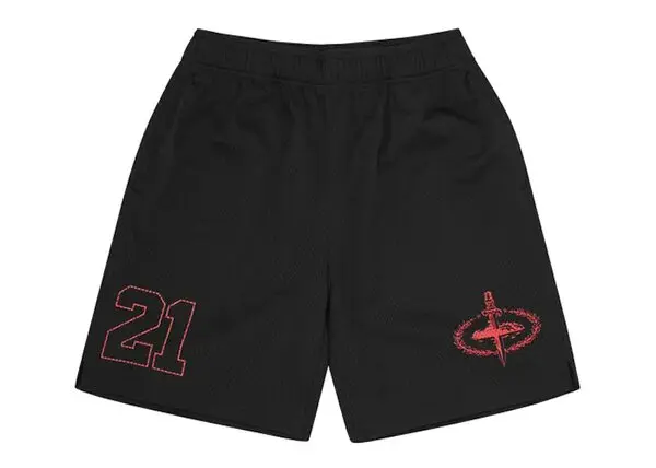 CORTEIZ X Slaughter Gang 21 Savage Mesh Shorts - Black