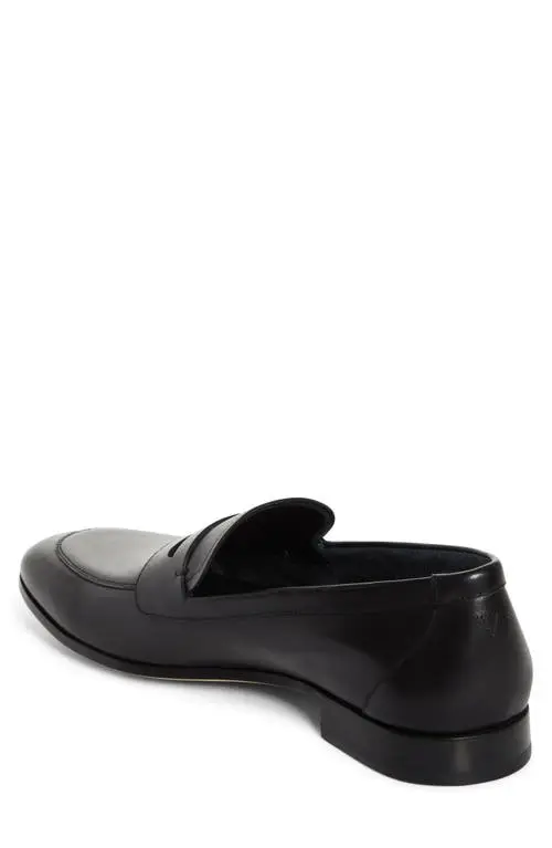 J.M. WESTON Woogie Apron Toe Penny Loafer - Black