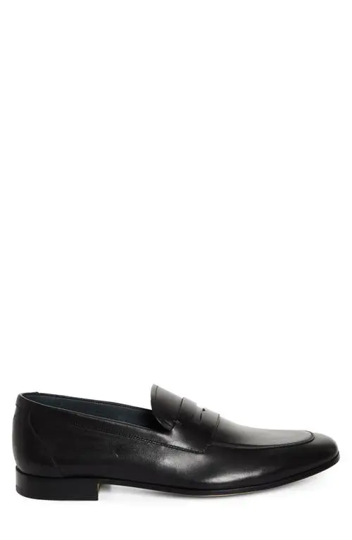 J.M. WESTON Woogie Apron Toe Penny Loafer - Black