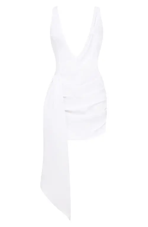 Mistress Rocks Plunge Drape Mini Dress In White - 80% Off | Editorialist