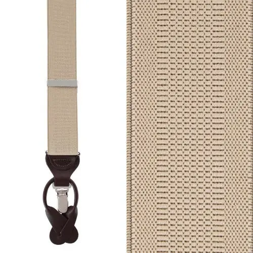 Trafalgar 35mm Convertible Elastic Suspenders - Khaki