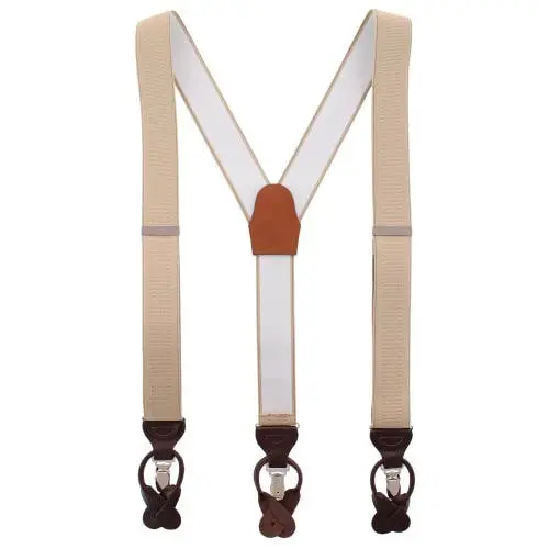 Trafalgar 35mm Convertible Elastic Suspenders - Khaki