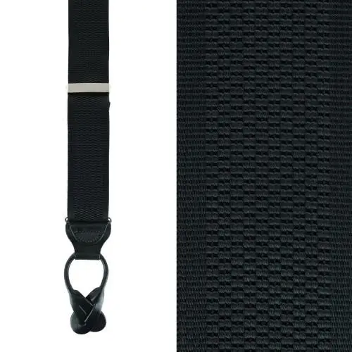 Trafalgar Classic Stretch Button End Suspenders - Black