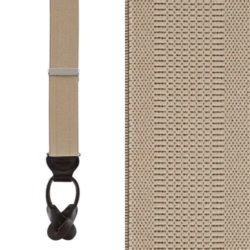 Trafalgar Classic Stretch Button End Suspenders - Khaki