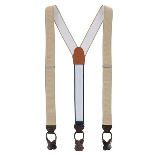 Trafalgar Classic Stretch Button End Suspenders - Khaki