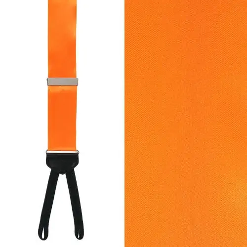 Trafalgar Sutton Solid Color Silk Suspenders - Pumpkin