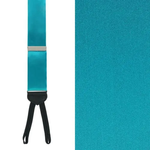 Trafalgar Sutton Solid Color Silk Suspenders - Teal