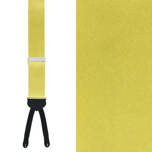 Trafalgar Sutton Solid Silk Y-back Suspenders - Yellow