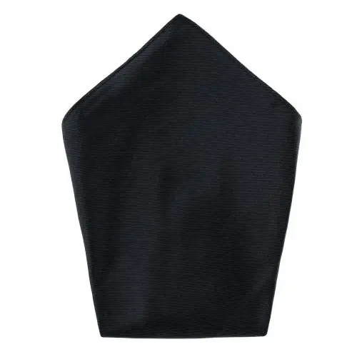 Trafalgar The Gatsby 12 Inch Solid Silk Pocket Square - Black