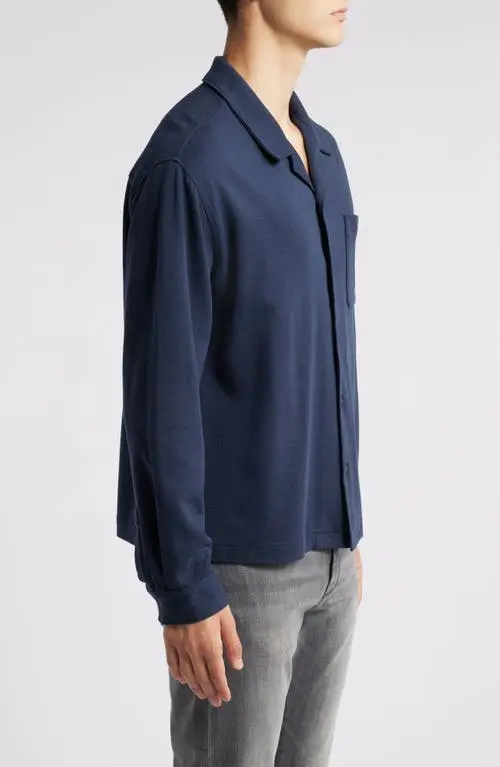 FRAME Long Sleeve Duo Fold Relaxed Shirt - Navy
