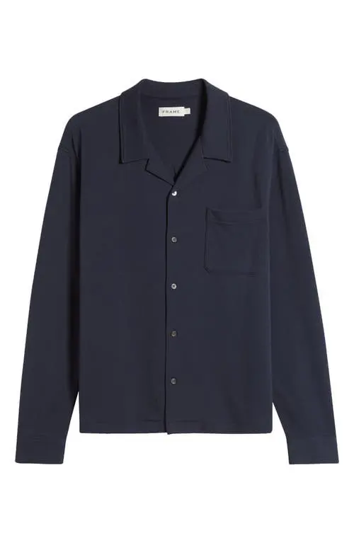 FRAME Long Sleeve Duo Fold Relaxed Shirt - Navy