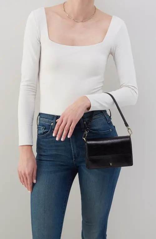 Hobo Jill Leather Phone Crossbody Bag - Black