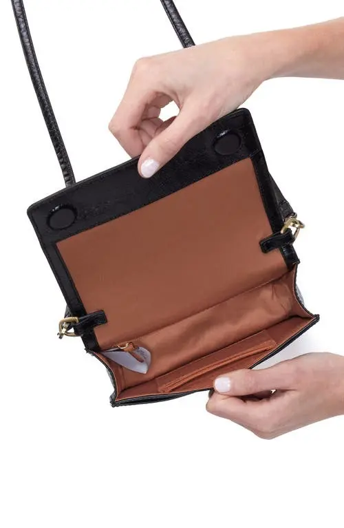 Hobo Jill Leather Phone Crossbody Bag - Black