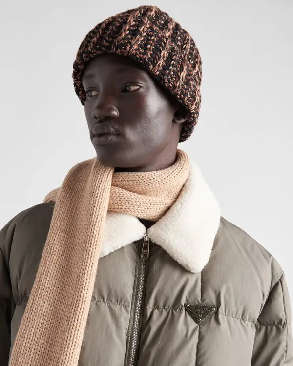 Prada Wool And Cashmere Beanie - Camel Brown | Editorialist display picture 1