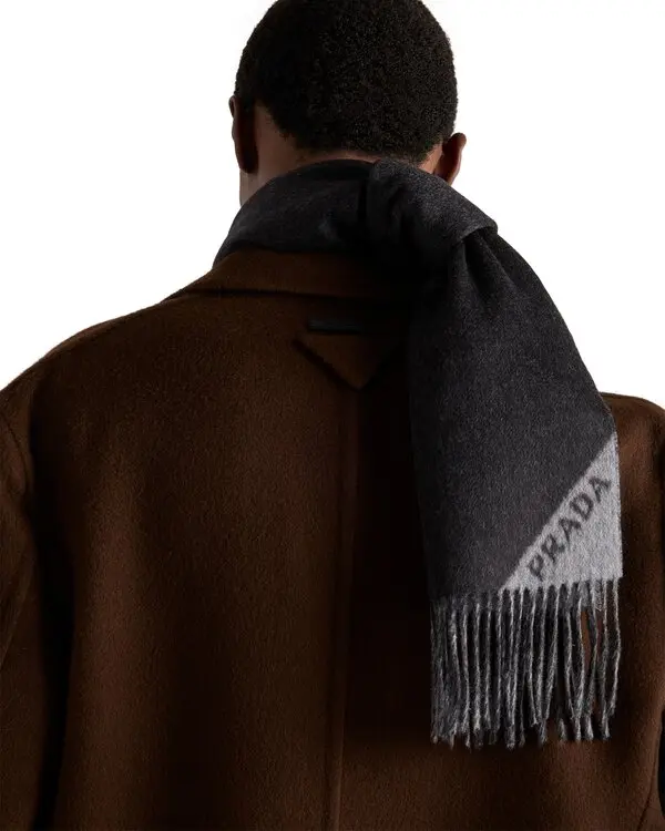 Prada Double Cashmere Scarf - Grey