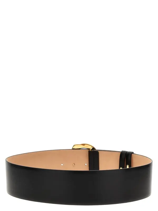 Alexander Mcqueen Snake Buckle Leather Belt In Black - 46  display picture 2