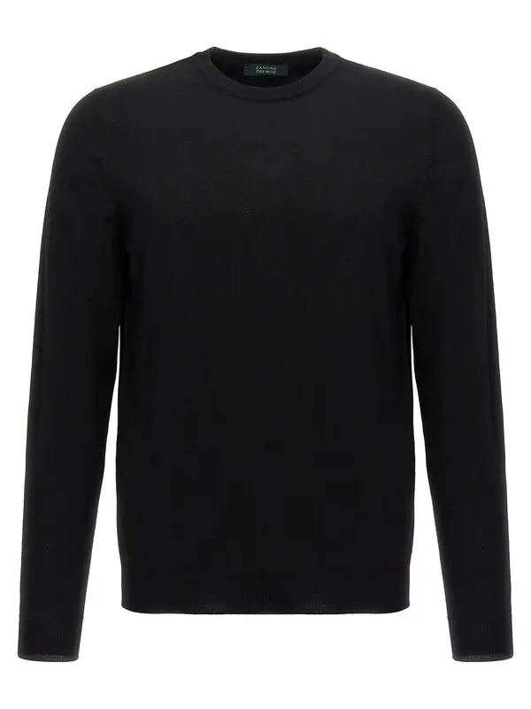 ZANONE Wool Crew Neck Sweater - Black