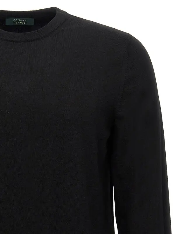 ZANONE Wool Crew Neck Sweater - Black