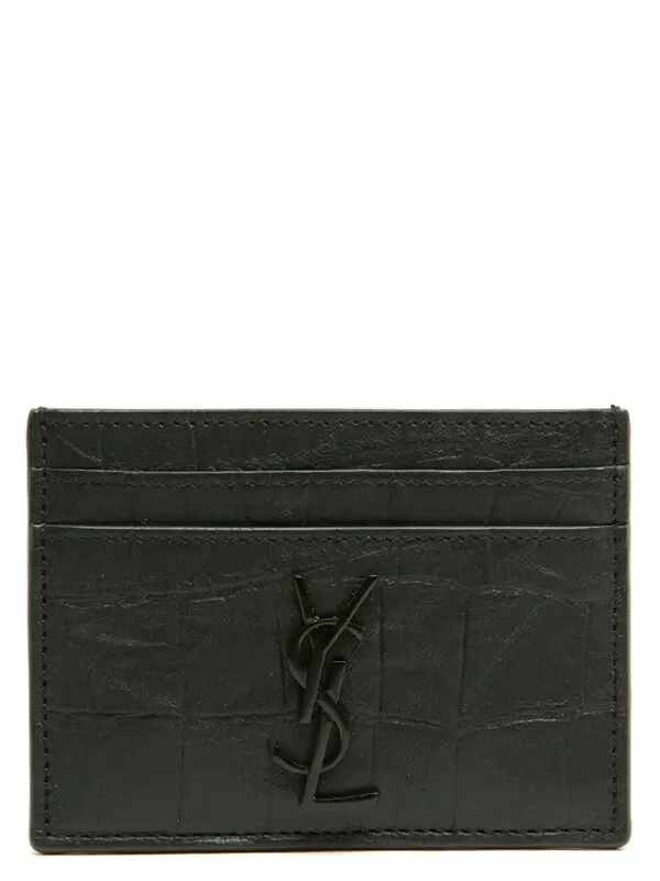 Saint Laurent Cassandre' Card Holder - Black
