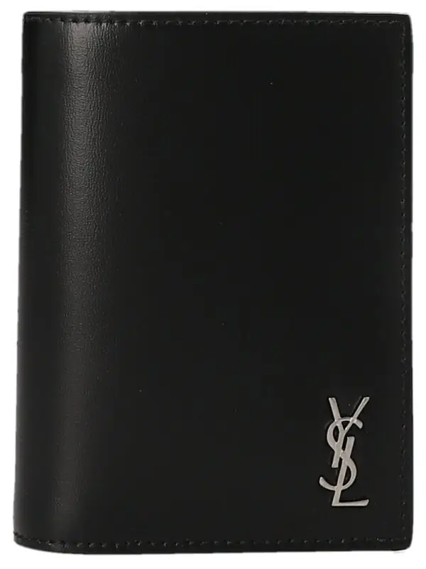 Saint Laurent Tiny Cassandre' Card Holder - Black