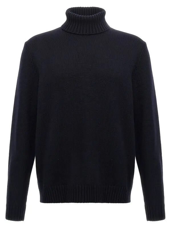 ZANONE High Neck Wool Sweater - Blue