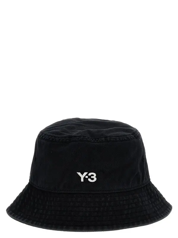 Y3 Logo Embroidery Bucket Hat - Black