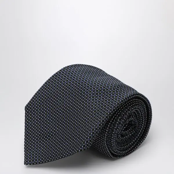 Destin Polka Dot Silk Tie - Blue
