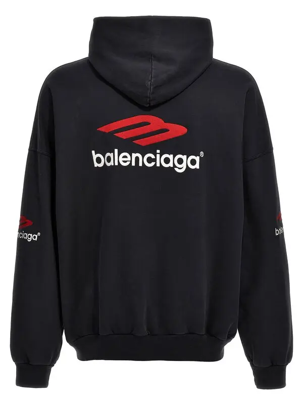 Balenciaga 3 B Sports Icon' Hoodie - Black | Editorialist