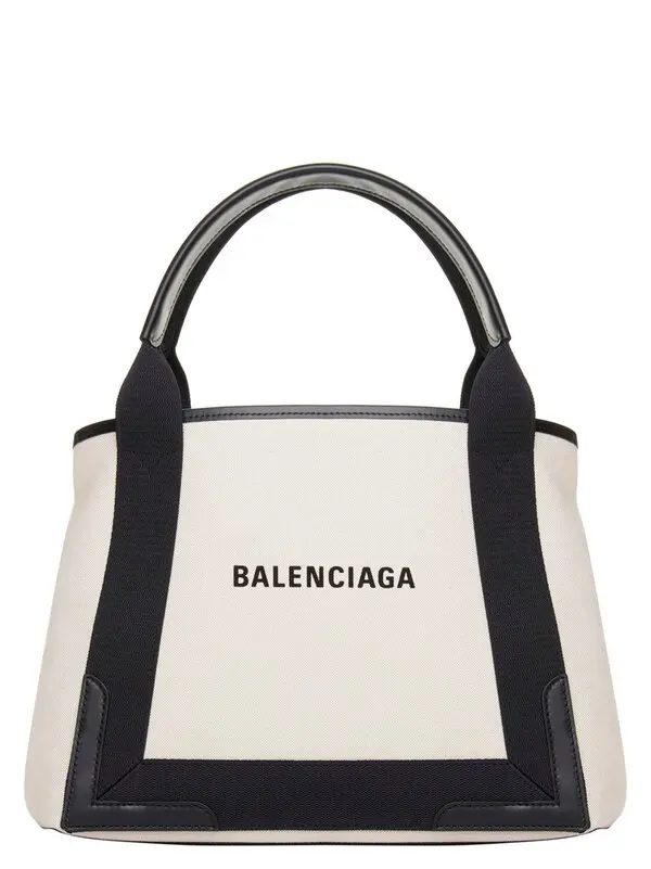 Balenciaga Small 'navy Cabas' Shopper - White/black