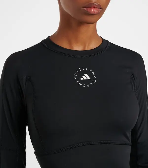 Adidas By Stella McCartney Truestrength Cropped Technical Top - Black