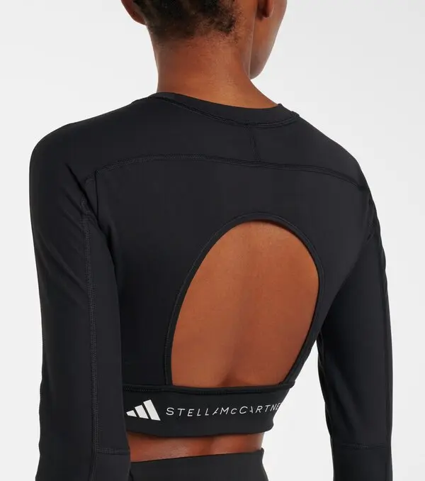 Adidas By Stella McCartney Truestrength Cropped Technical Top - Black