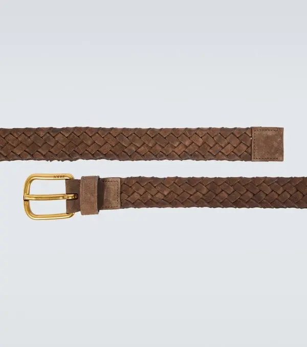 Loewe Braided Suede Belt In Brown - 20% Off | Editorialist display picture 1