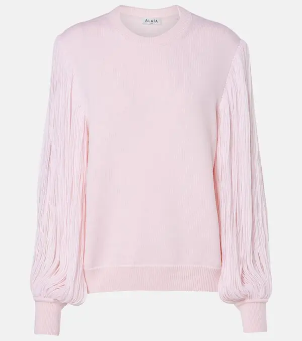 Alaïa Tasseled Wool Sweater - Pink