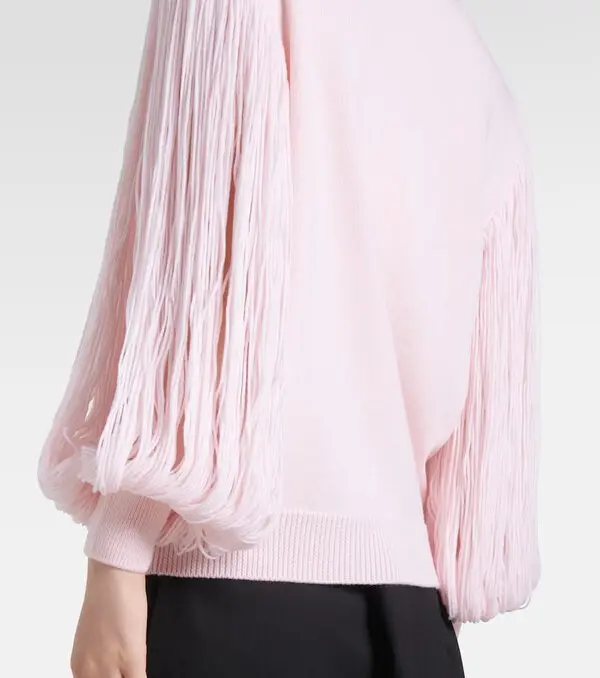 Alaïa Tasseled Wool Sweater - Pink