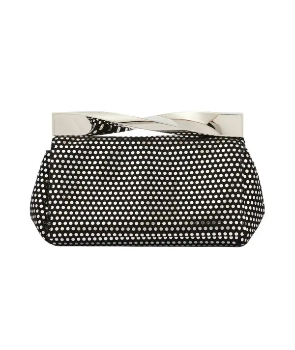 AQUAZZURA Twist Mini Studded Suede Clutch
