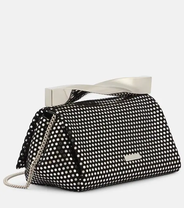 AQUAZZURA Twist Mini Studded Suede Clutch