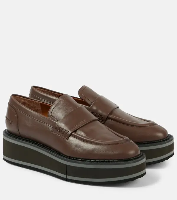 Clergerie Bahati Leather Platform Loafers