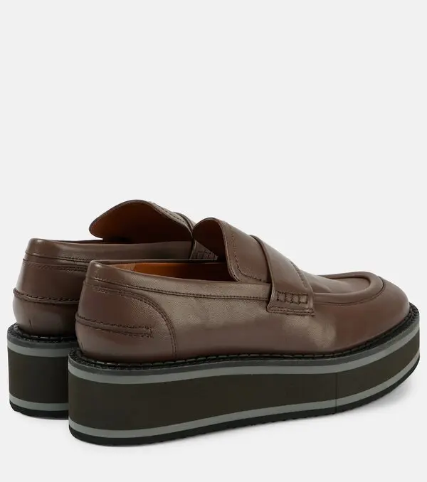 Clergerie Bahati Leather Platform Loafers