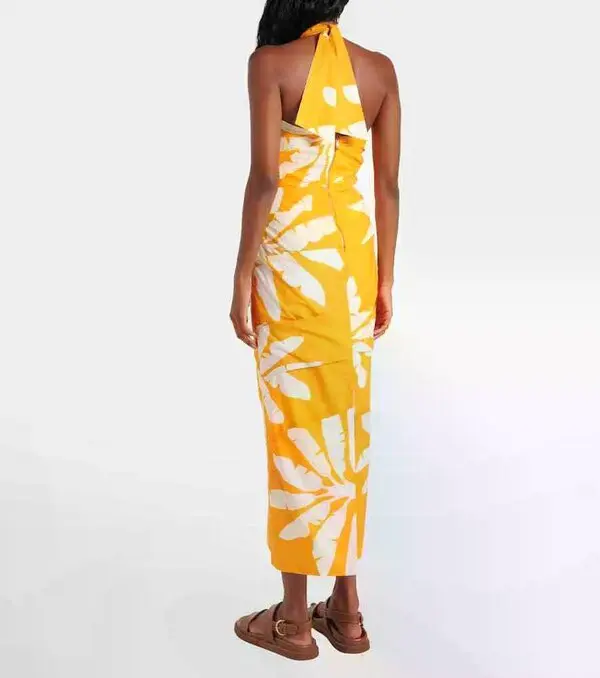 Johanna Ortiz Printed Cutout Midi Dress