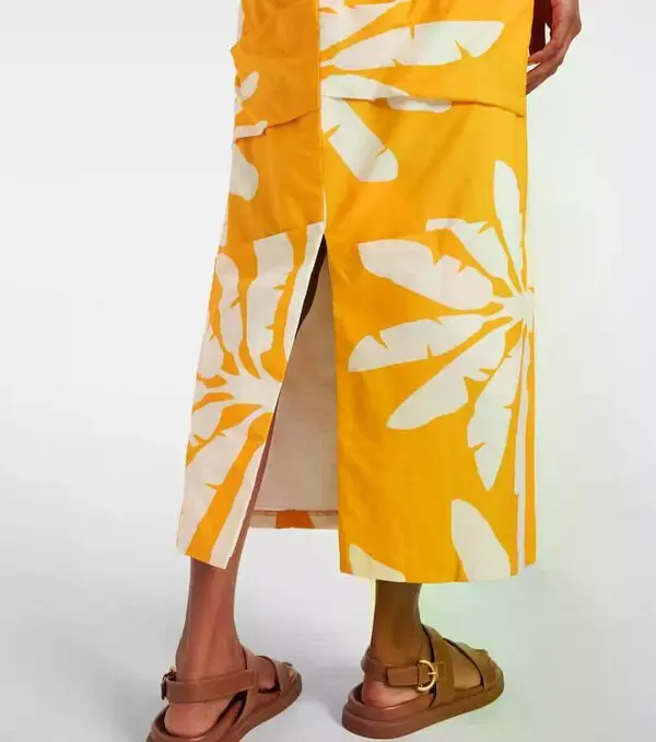 Johanna Ortiz Printed Cutout Midi Dress