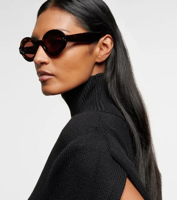 Alaïa Petal Round Sunglasses - Brown