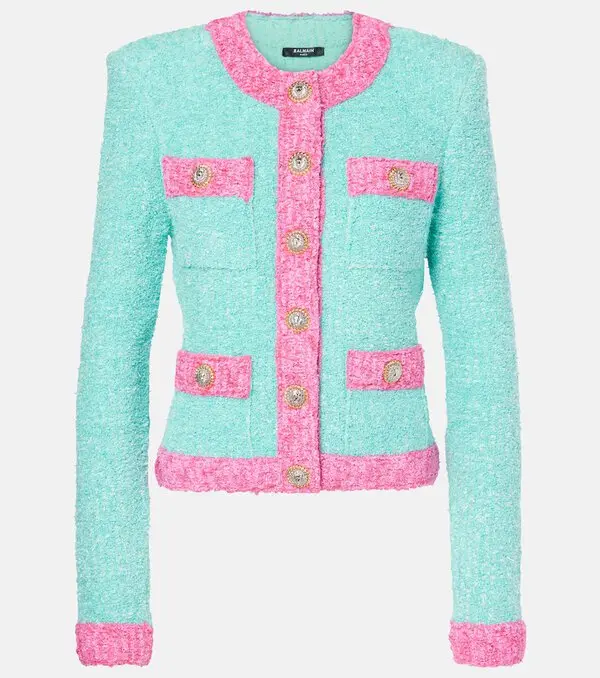 Balmain Knitted Blazer - Green
