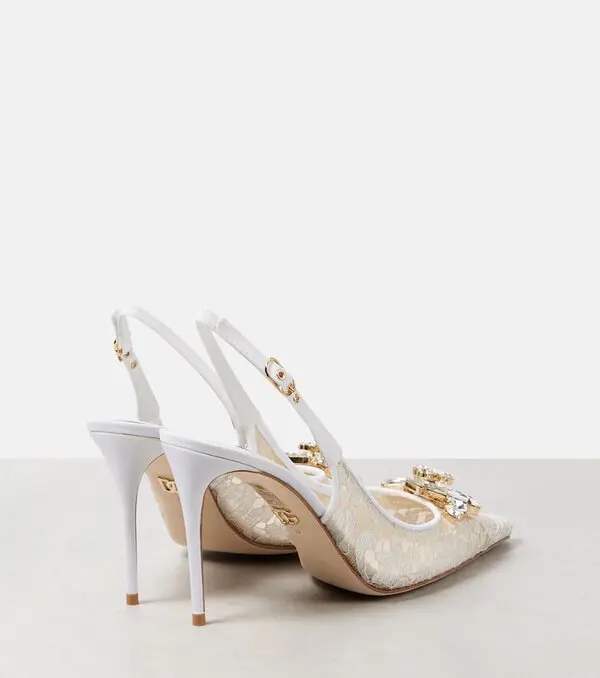 Dolce & Gabbana Rainbow Lace Slingback Pumps