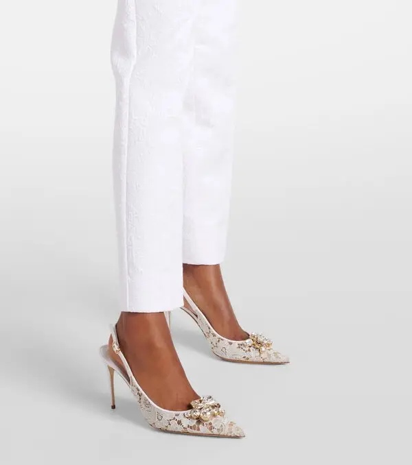 Dolce & Gabbana Rainbow Lace Slingback Pumps